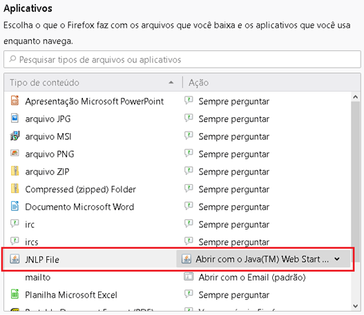 Configuração de Segurança do Java
